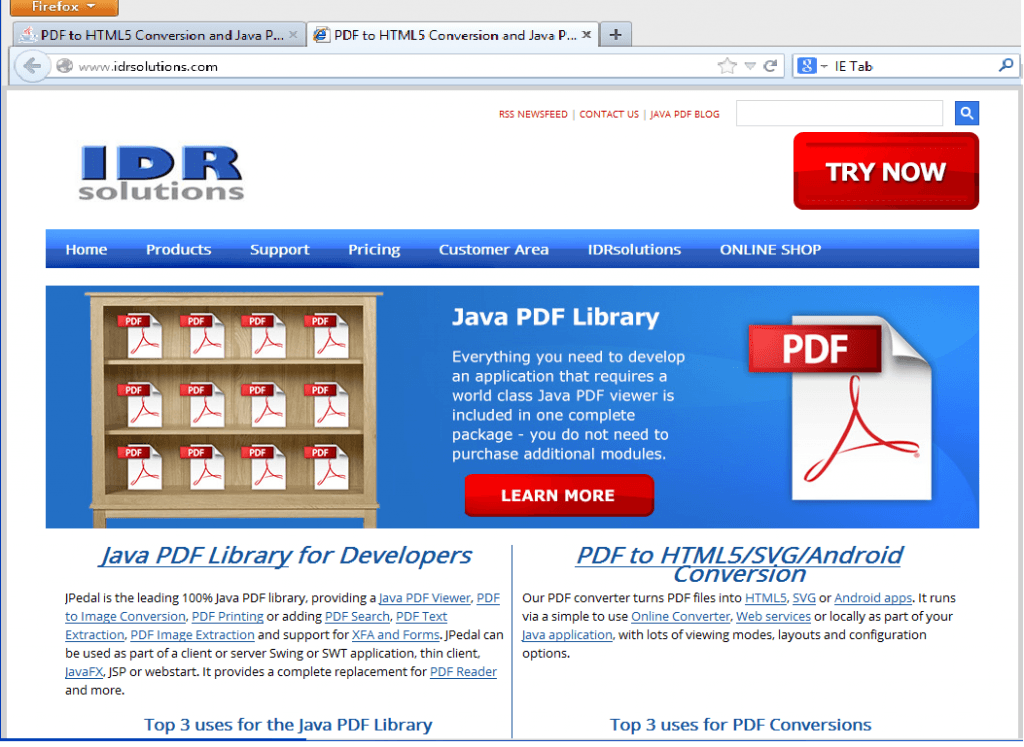 IE Tab - Java PDF Blog