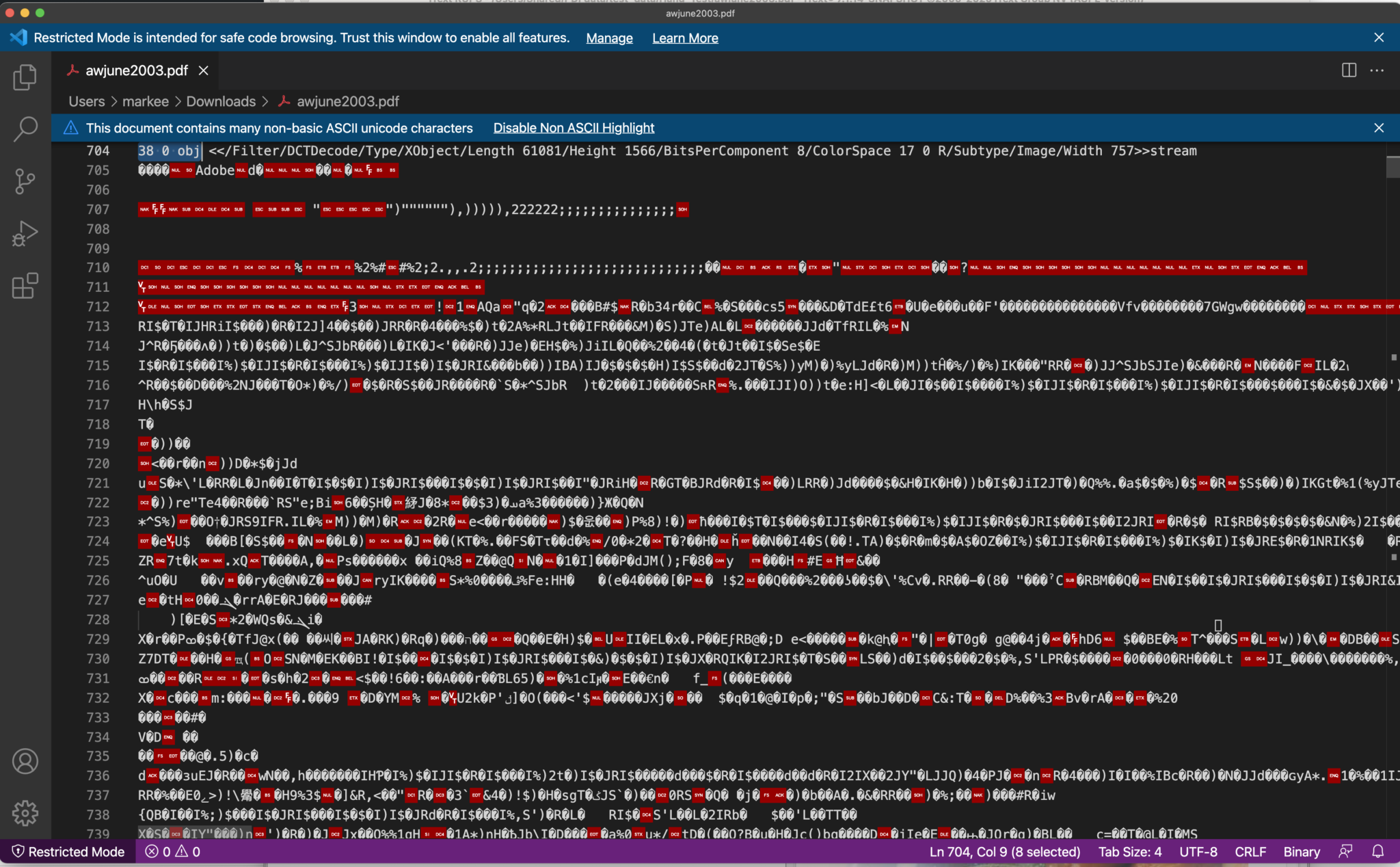 How to view PDF objects