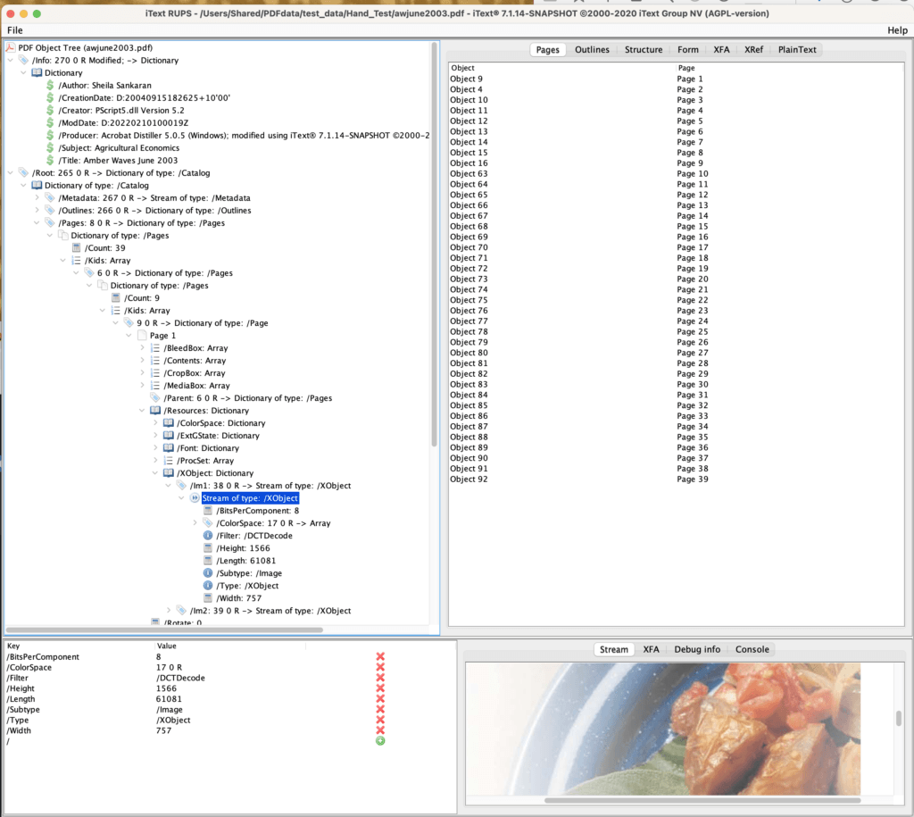 How to view PDF objects
